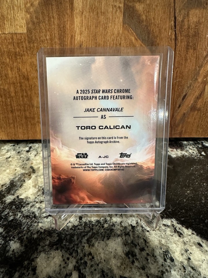 2025 Topps Chrome Star Wars Jake Cannavale Toro Calican Auto Green ...