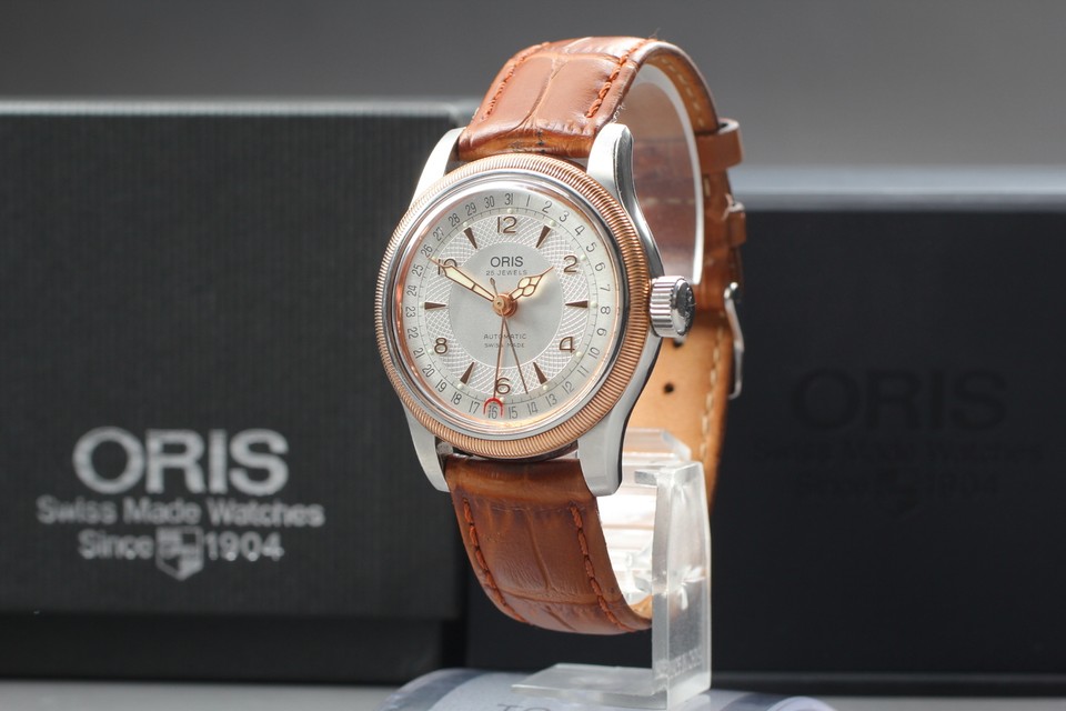 [N MINT Box Paper] ORIS Big Crown Pointer Date 7551 Gold Automatic Men ...