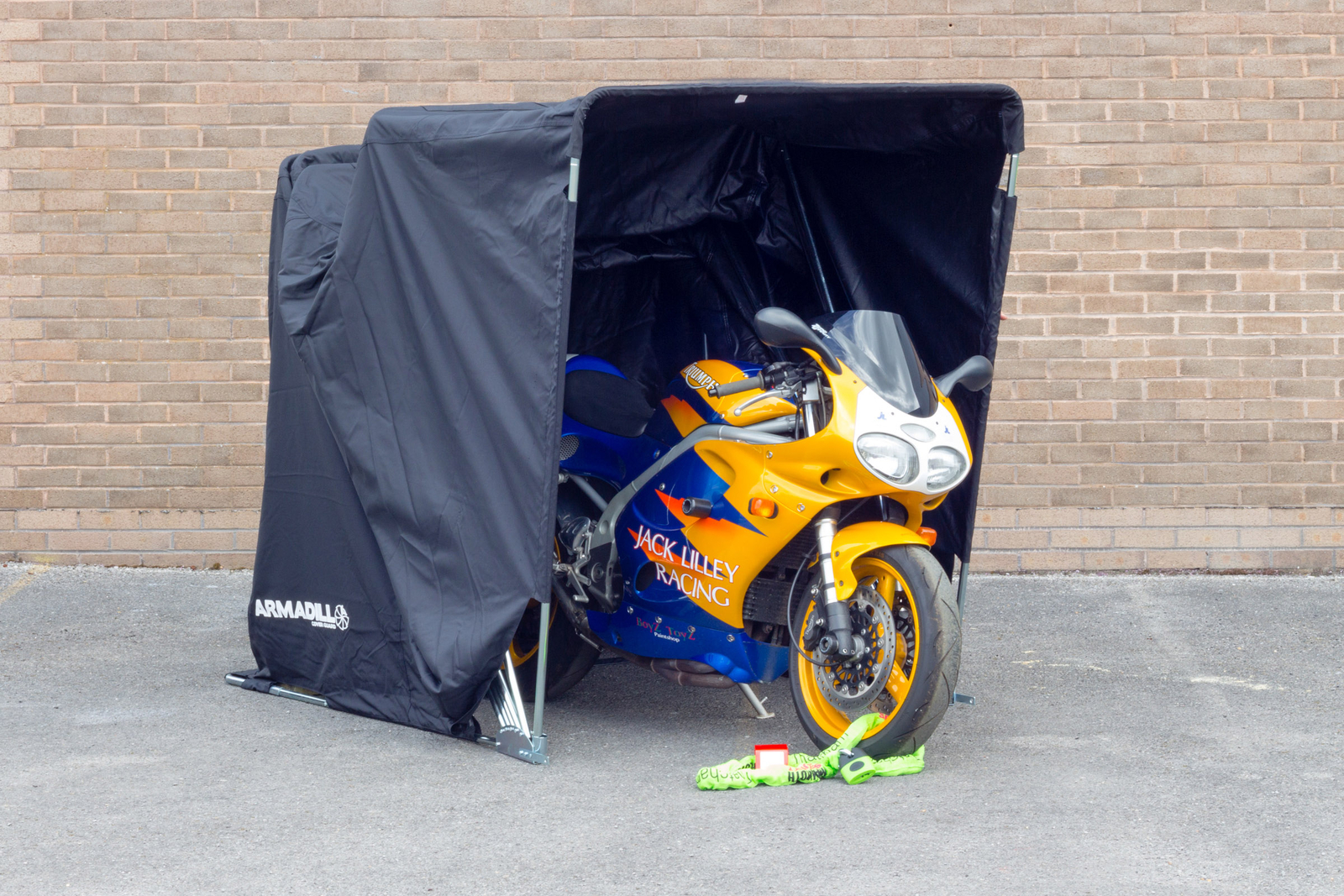 Armadillo Moto Motorcycle Garage Shelter Black - Large / 345cm X 137cm ...