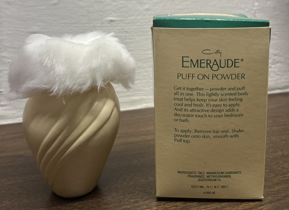 Vintage EMERAUDE PERFUME POWDER POUF/PUFF BY COTY 4oz | eBay