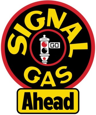 Signal Gasoline, Gas Ahead DIECUT NEW 28" Tall Sign USA STEEL XL Size ...