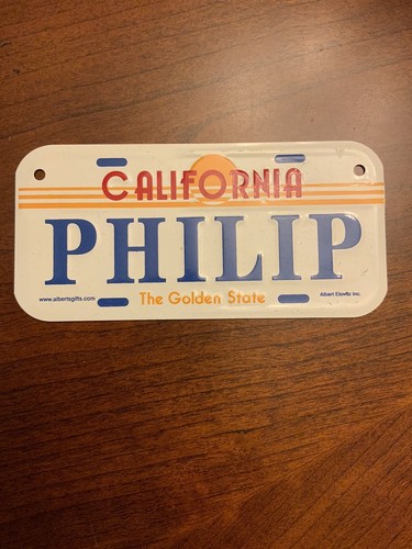 California Mini License Plate Name Tag Philip The Golden State ...