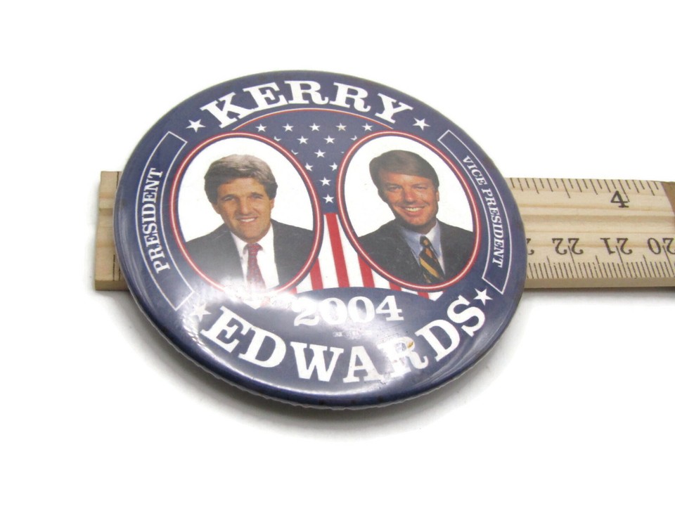 2004 Kerry Edwards Pin Presidential Election Pin Portraits Blue ...