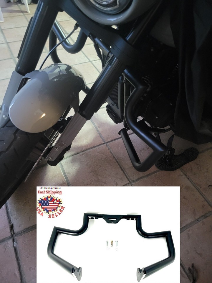 NEW Black Harley Softail Engine Guard BAR Street Bob Fat Boy Low Rider ...