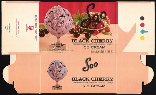 Vintage box SOO ICE CREAM Black Cherry Sault Ste Marie Michigan unused ...