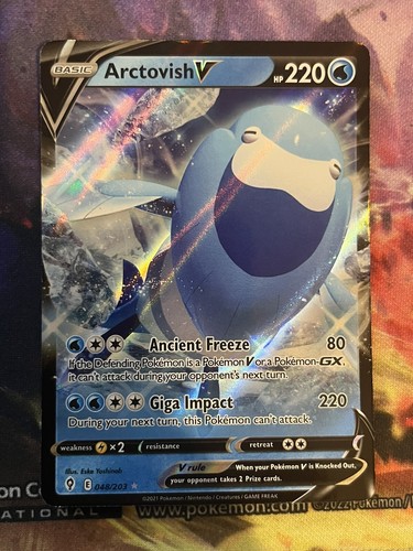 Pokémon TCG Arctovish V Evolving Skies 048/203 Holo Ultra Rare | eBay