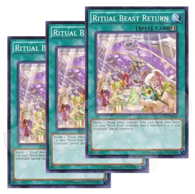 Yugioh - Ritual Beast Return x 3 - LP - Plus Free Holographic Card | eBay