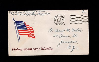 WWII Patriotic Military Free Flag Manila Again Camp Maxey Texas 1945 ...