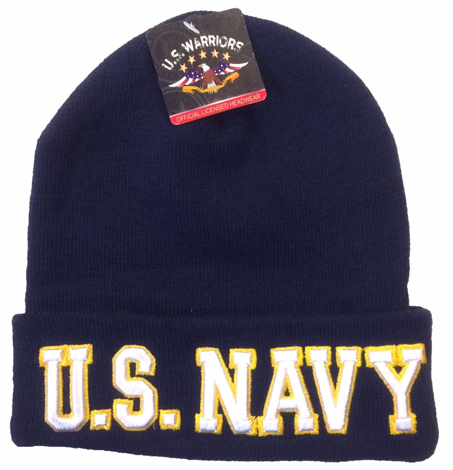 Licensed US Army Beanie Military Embroidered Logo Knit Hat Cap- Marine ...