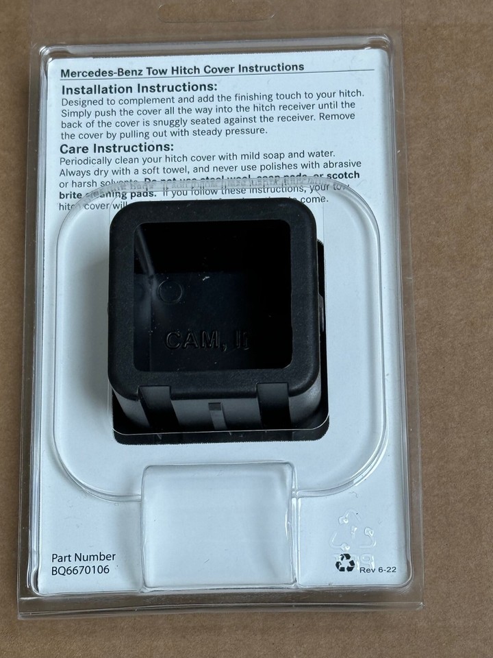 Mercedes-Benz Genuine 2" Tow Hitch Receiver Plug Cover | Rear | OE