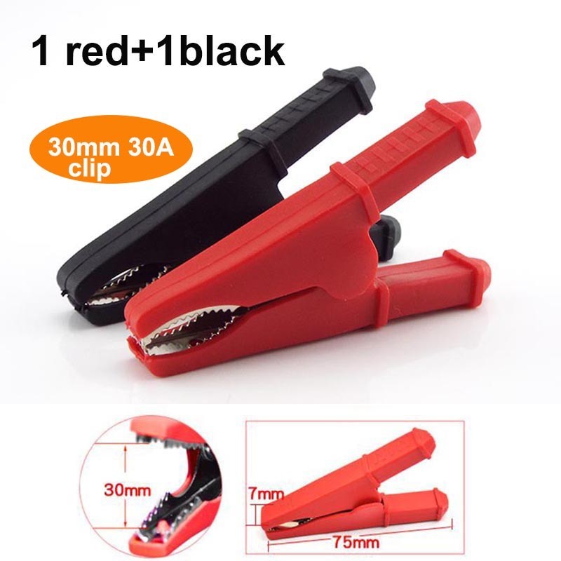 Pair 10A/20A/30A Alligator Clip Crocodile Adapter 2mm 4mm Banana Plug ...