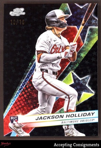 2024 Topps Cosmic Chrome Starfractor Black Refractor Jackson Holliday ...