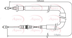 Apec CAB1383 Brake Cable for sale online | eBay UK