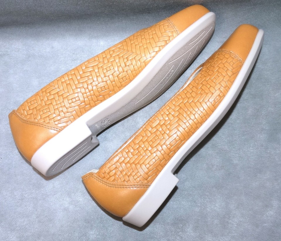 SAS SHOE WOMENS NEW 7.5 N MAUI WHEAT TAN EMBOSSED WOVEN VAMP LEATHER ...