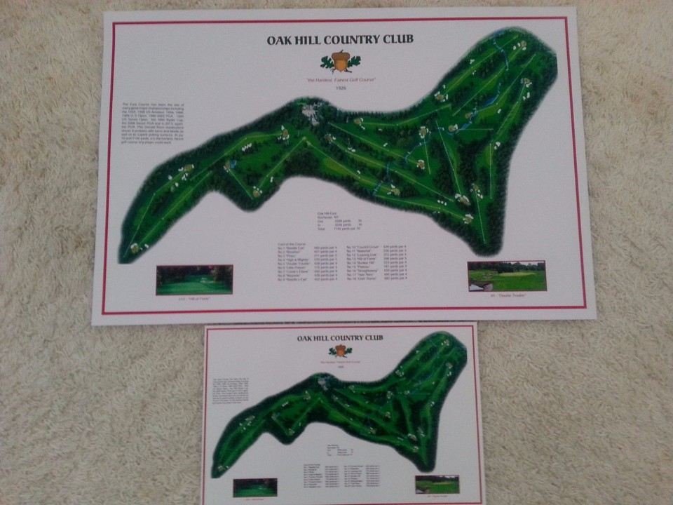 OAK HILLS - Vintage Golf Course Maps print (30" x 19") | eBay
