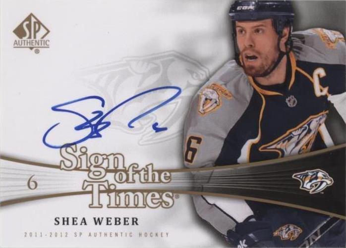 2011-12 SP Authentic - Sign of the Times 2015-16 SPA Update Shea Weber ...