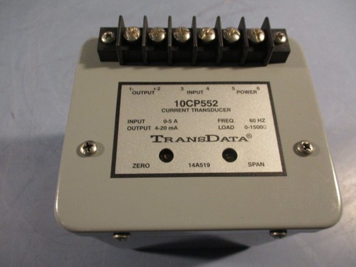 TransData Current Transducer 0-5 Amp Input 4-20mA Output 6 Screw 60 Hz ...