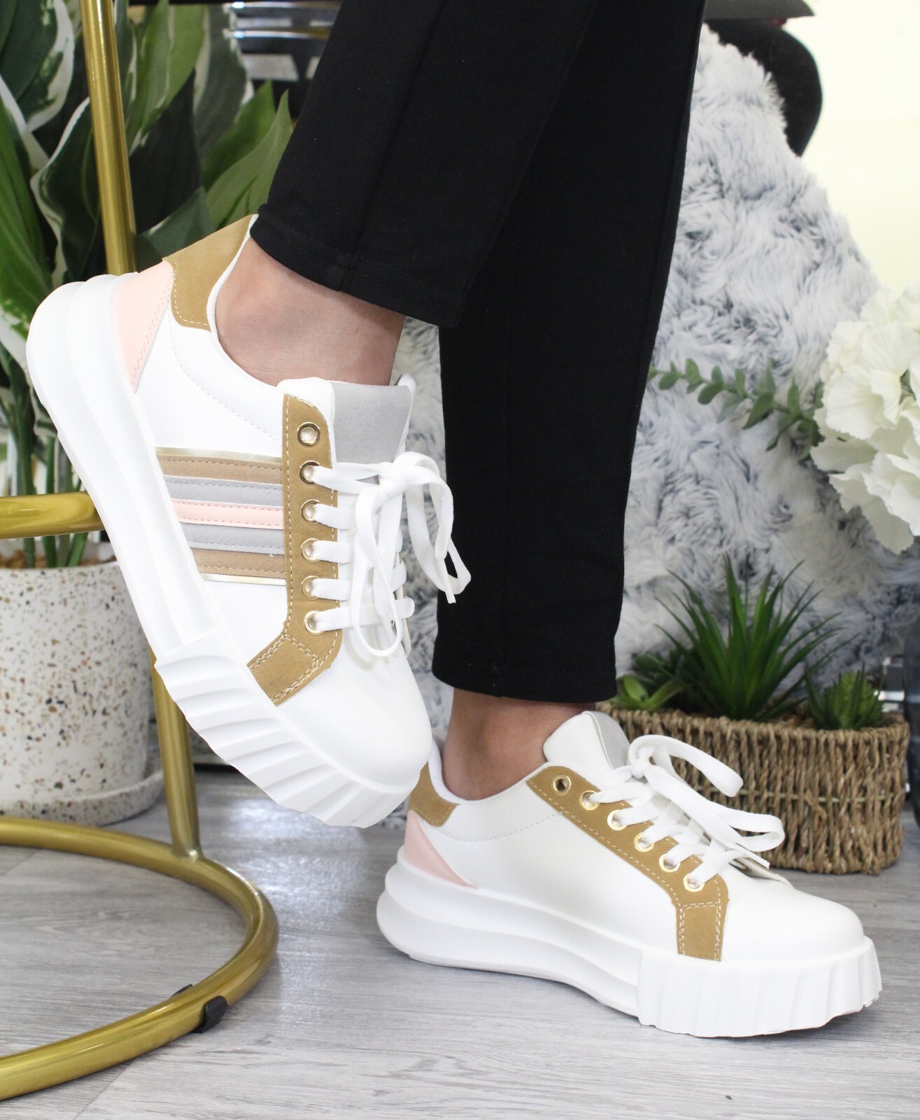 Wedge Trainers Chunky Sneaker Running Pumps Lace Up Plimsolls Ladies ...