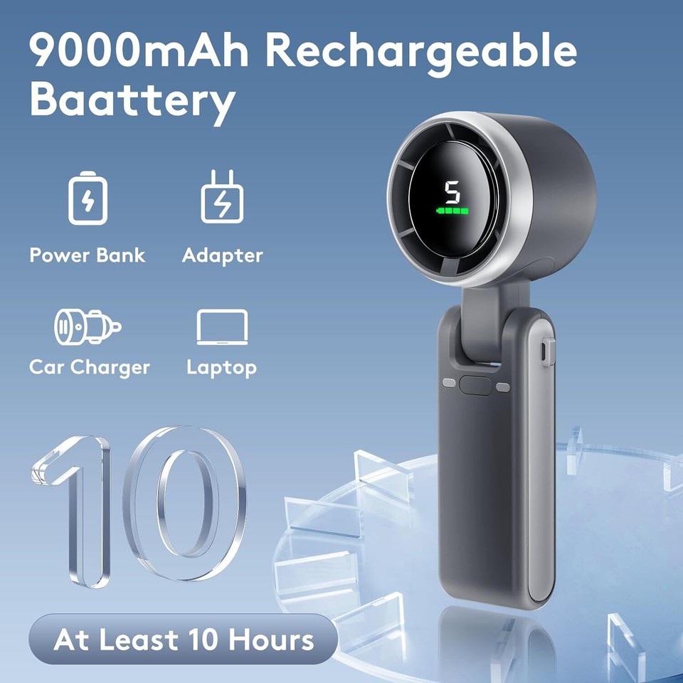 Mini Portable Handheld Turbo Fan USB Rechargeable Cooling Fan Up to 10 ...