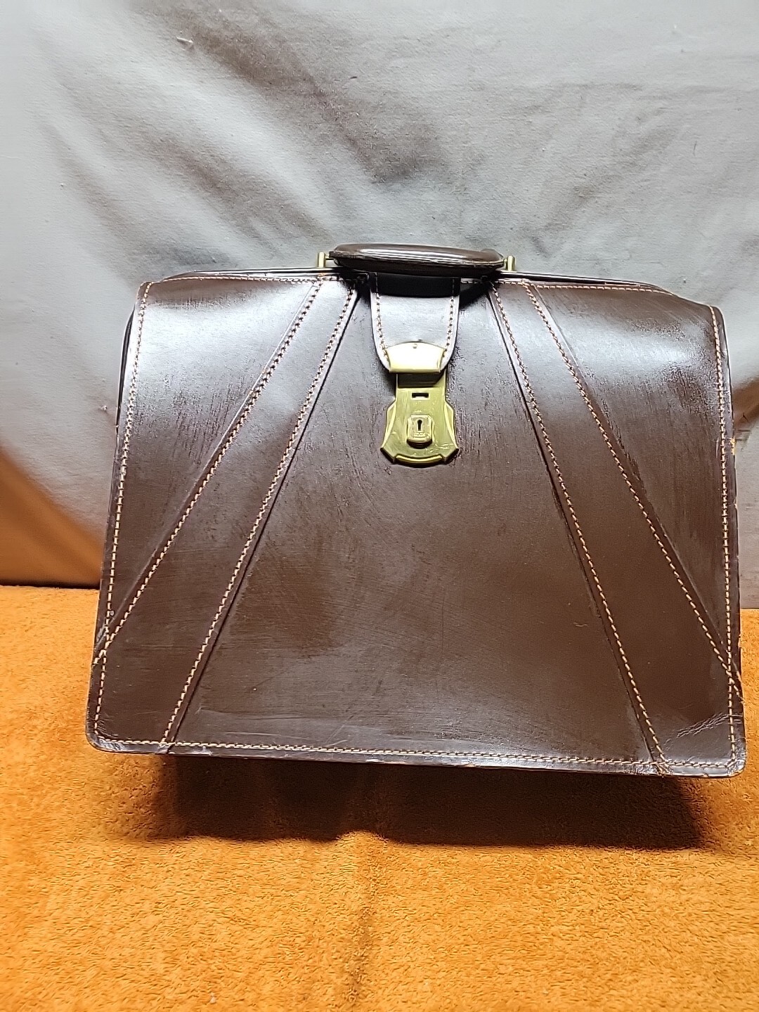 W•VINTAGE US GOVERNMENT MILITARY ISSUED LEATHER BRIEFCASE TYPE IV ca ...