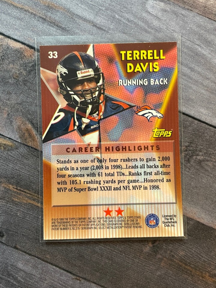 1999 Topps Stars Terrell Davis Two Star #33 Denver Broncos HOF | eBay