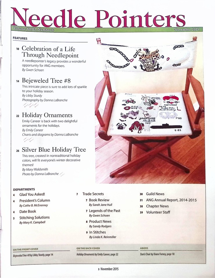 Needle Pointers Magazine of American Needlepoint Guild November 2015 | eBay