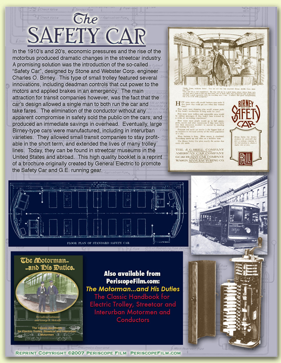 BIRNEY CAR Safety STREETCAR / TROLLEY G.E. Book Reprint | eBay