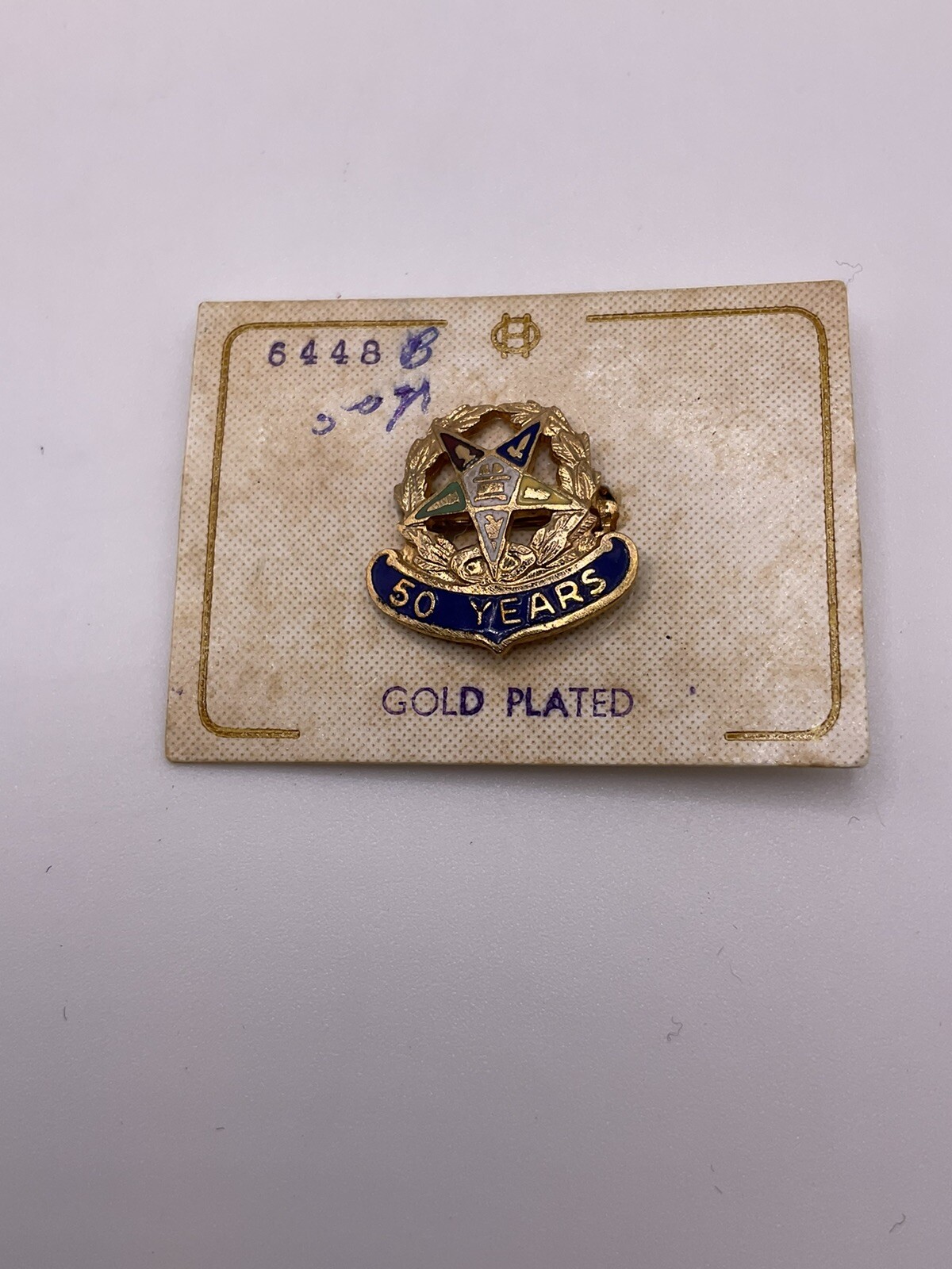 Two Masonic Gold 50 Year Pins On Original Paper Backings , One 12 KT ...