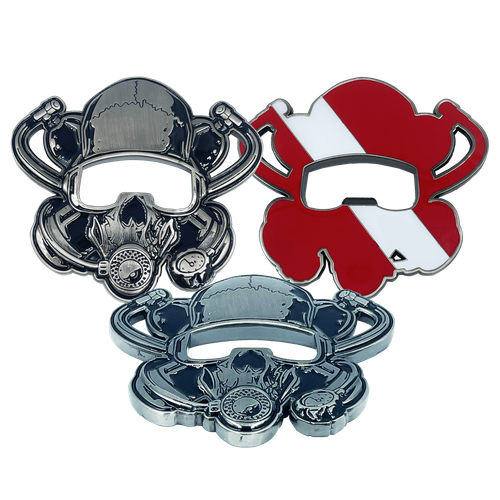 SCUBA Diver Bottle Opener Challenge Coin Dive Flag Bl14-002 | eBay