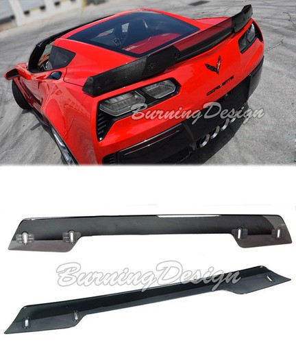 For 14-Up Corvette C7 Z06 Z07 Rear Spoiler Wickerbill dark Tint Stage 3 ...