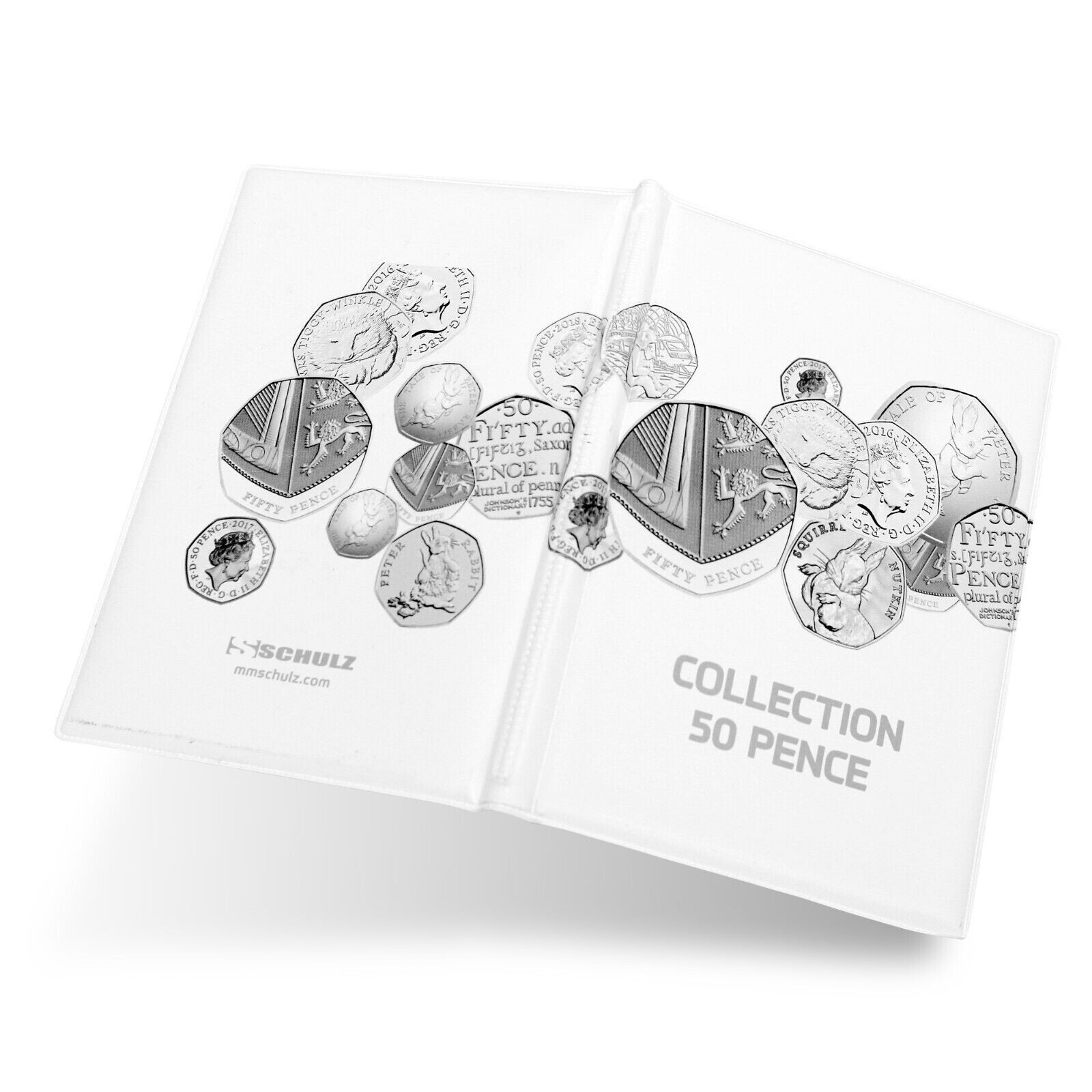 White 50p Schulz Album Coin 96 Spaces Coins Storage Folder Collector £2 ...