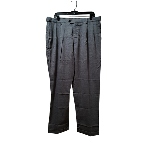 Lands' End Wool Dress Pants Men's 38x32 Gray Pleated Tailored Fit ...