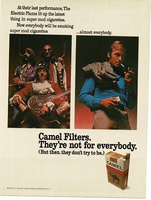 1971 CAMEL Filter Cigarettes mod rock band Electric Plums Vintage Print ...