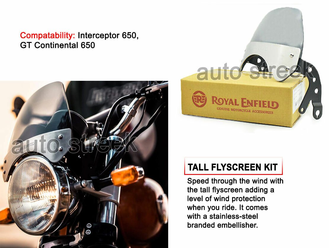 Genuine Royal Enfield Twins Interceptor 650 Tall Fly screen Kit | eBay