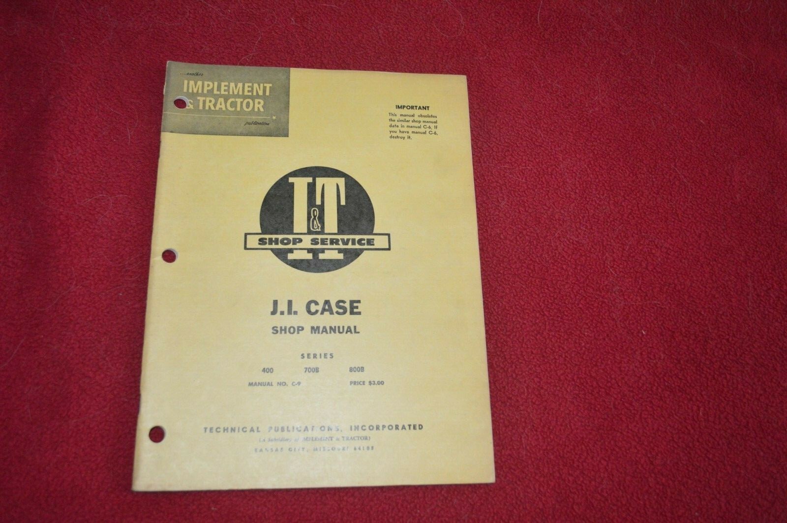 Case 400 700B 800B Tractor I&T Shop Manual TBPA | eBay