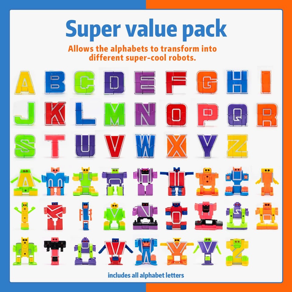 26 Pieces Alphabet Robots for Kids Alphabet Learning Toys Alphabots ...