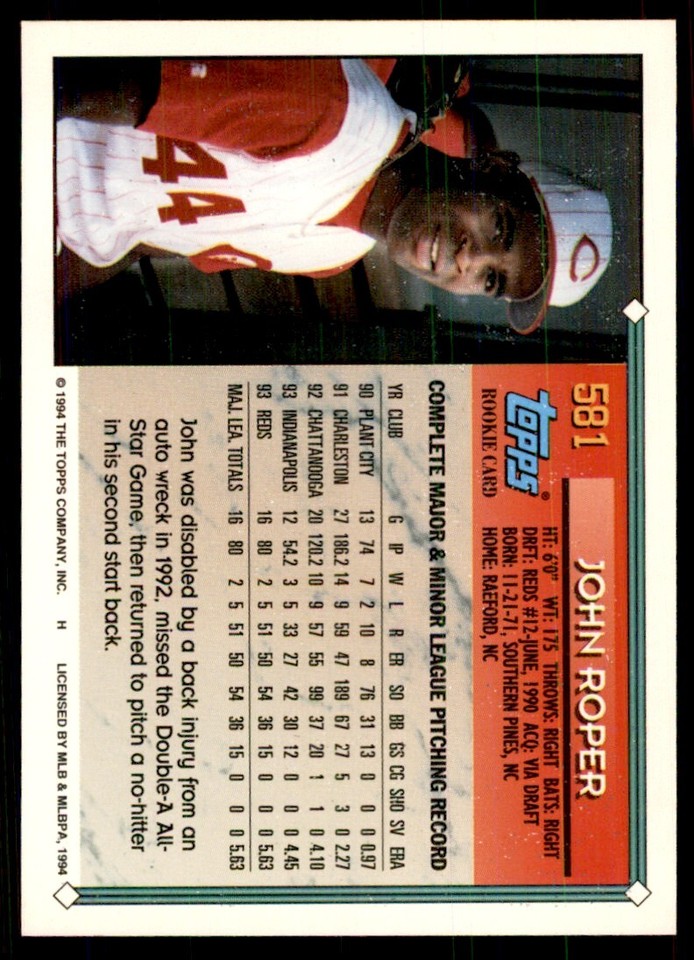 1994 Topps John Roper Baseball Cards #581 | eBay