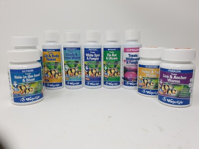 WATERLIFE fish Treatments - Octozin Protozin Flukefree Myxazin Parazin ...