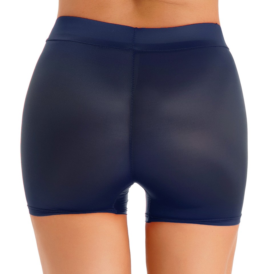 Women's Silky Sheer Ultra-Thin Shorts See Through Safety Booty Shorts ...