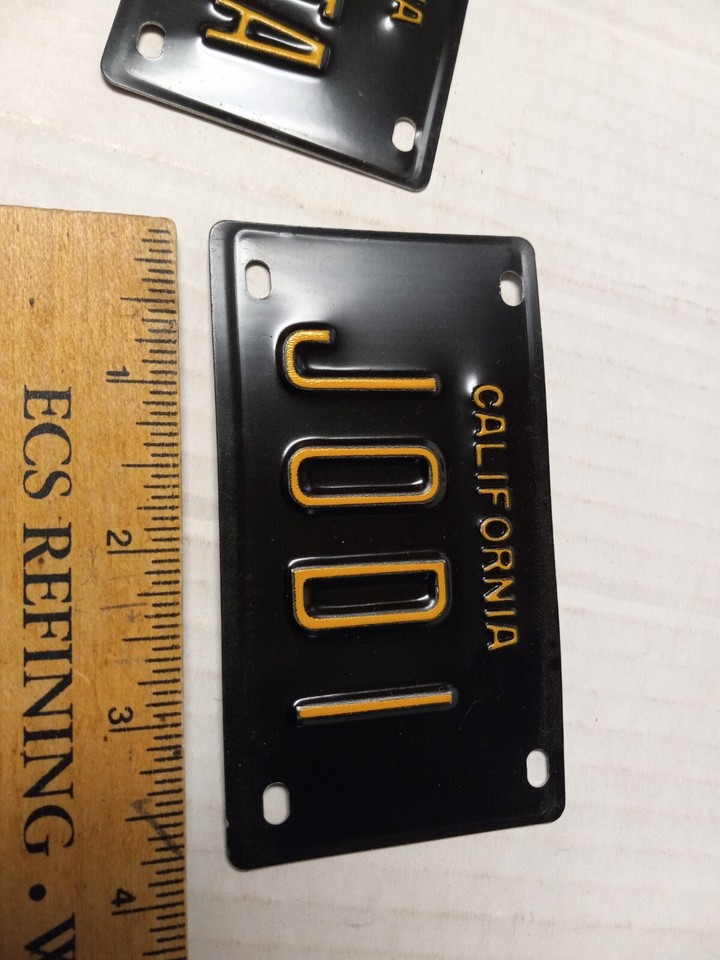 Vintage Black California Metal Bike License Plate for Stingray "JODI ...