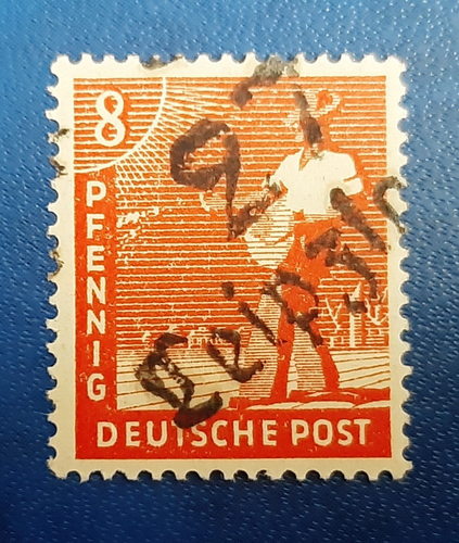 Germany Stamp Soviet Zone 8 Pfennig 1948 SBZ Bezirk 27 Leipzig Mi.Nr ...