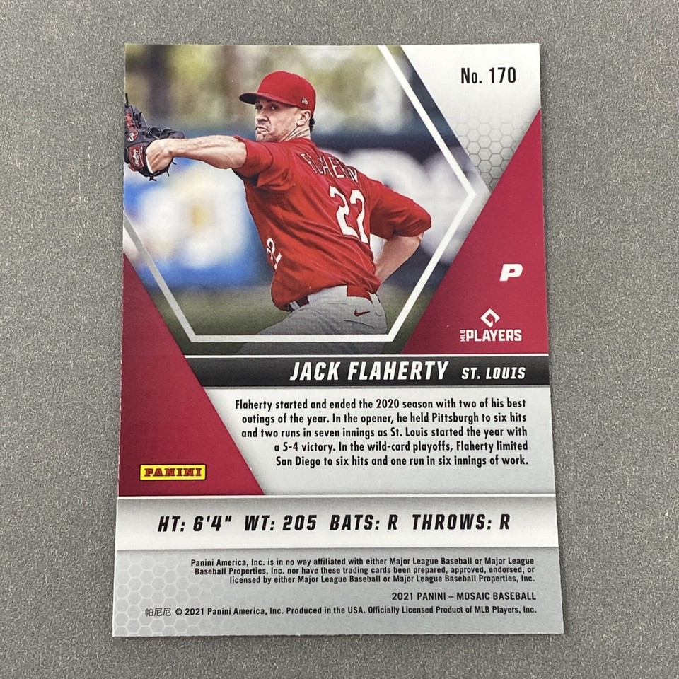 Jack Flaherty 2021 Panini Mosaic Baseball #170 Base Set Card St. Louis ...