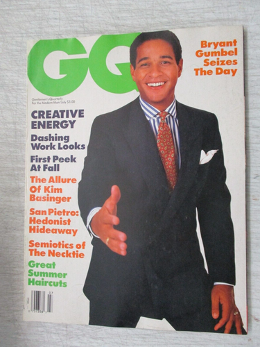 GQ MAGAZINE JULY 1987 BRYANT GUMBEL TODAY VINTAGE MEN'S FASHION NO ...