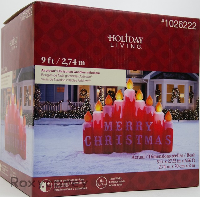 Gemmy 9 FT Inflatable Candles With Merry Christmas Airblown Lighted ...
