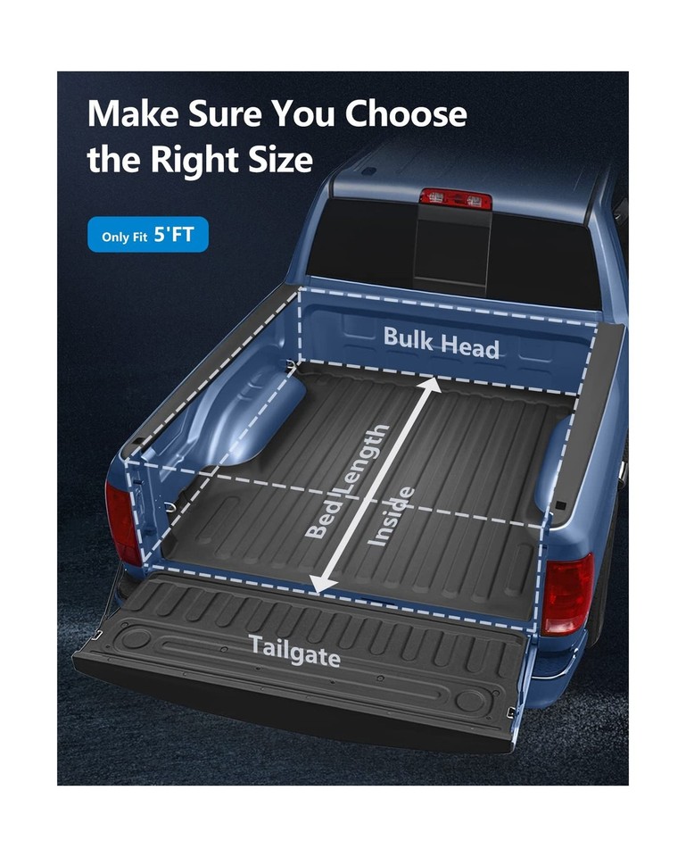 Hard Tri-Fold Truck Bed Tonneau Cover Fits for Ford Ranger 2019 2020 ...