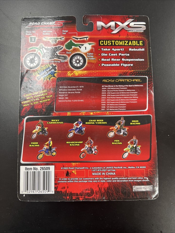 Road Champs MXS Ricky Carmichael Rare Dirt Bike Toy Investment Read All ...