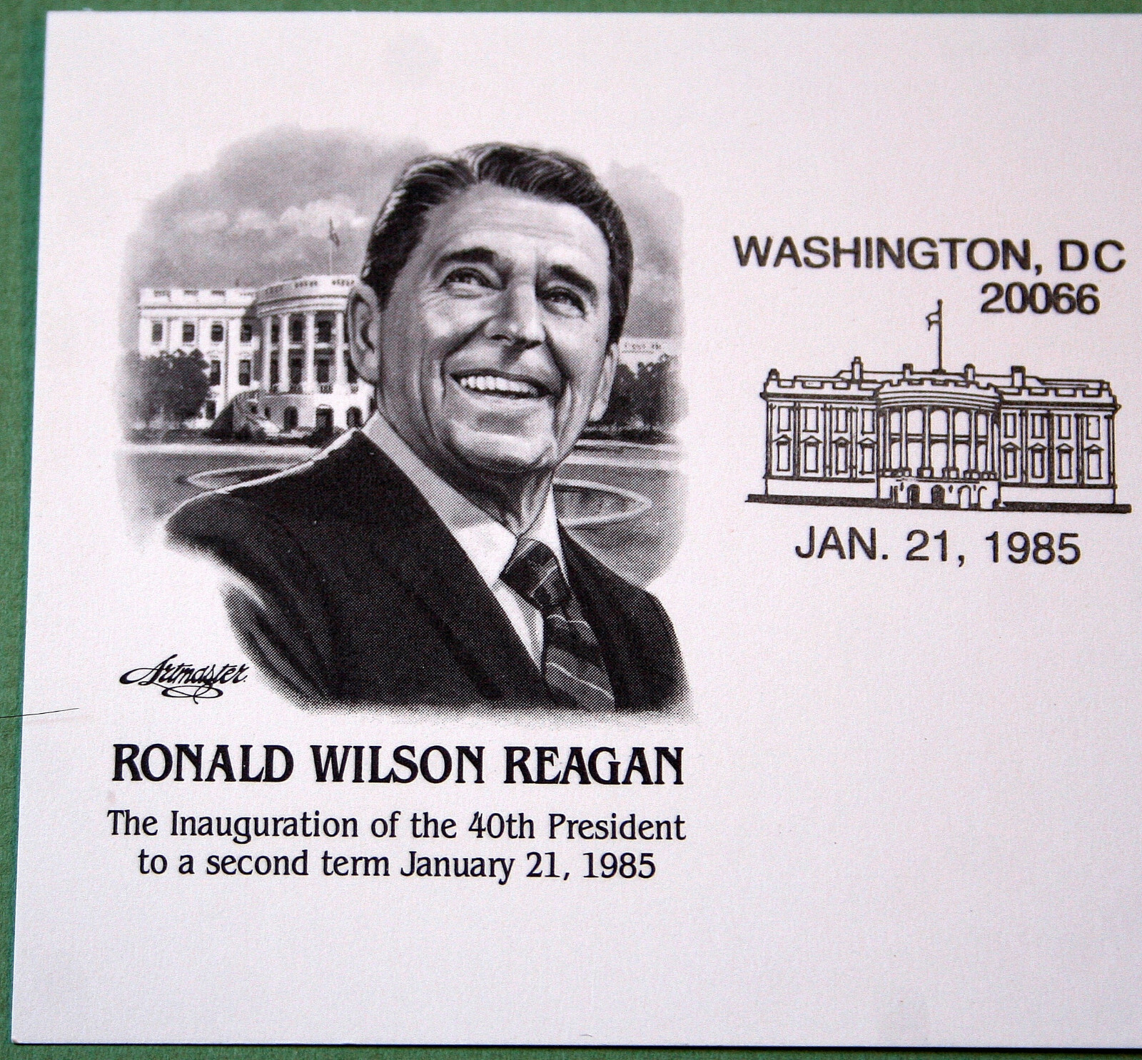 Ronald Reagan 2nd Term Postcard Jan. 1, 1985 Inauguration Day | eBay