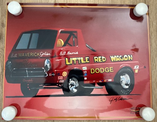 Bill "Maverick" Golden Little Red Wagon Poster 11" x 14" NHRA Dodge A ...