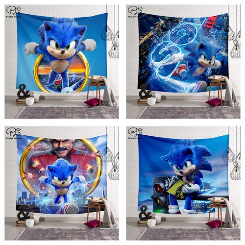 Sonic The Hedgehog Tapestry Wall Hanging Cloth Home Studio Photo ...