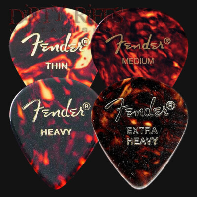 6 x Fender 551 Celluloid Shell Guitar Picks Plectrums Thin, Medium or ...